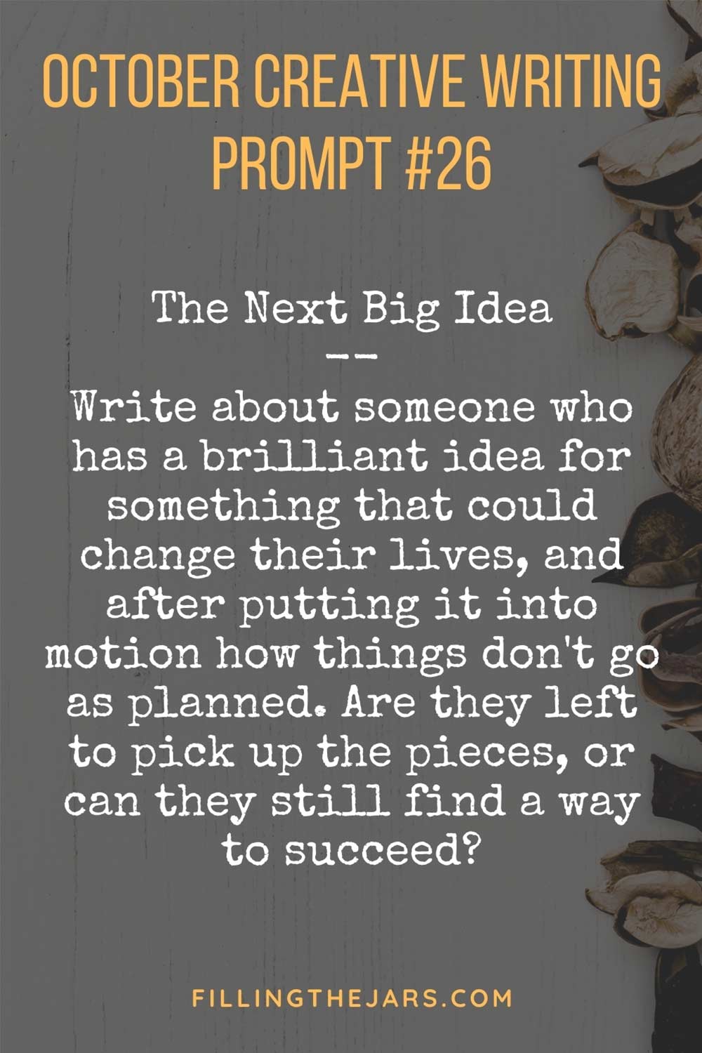 October Writing Prompts 31 Creative Prompts For Adults Filling The Jars October Writing Prompts 31 Creative Prompts For Adults Filling The Jars